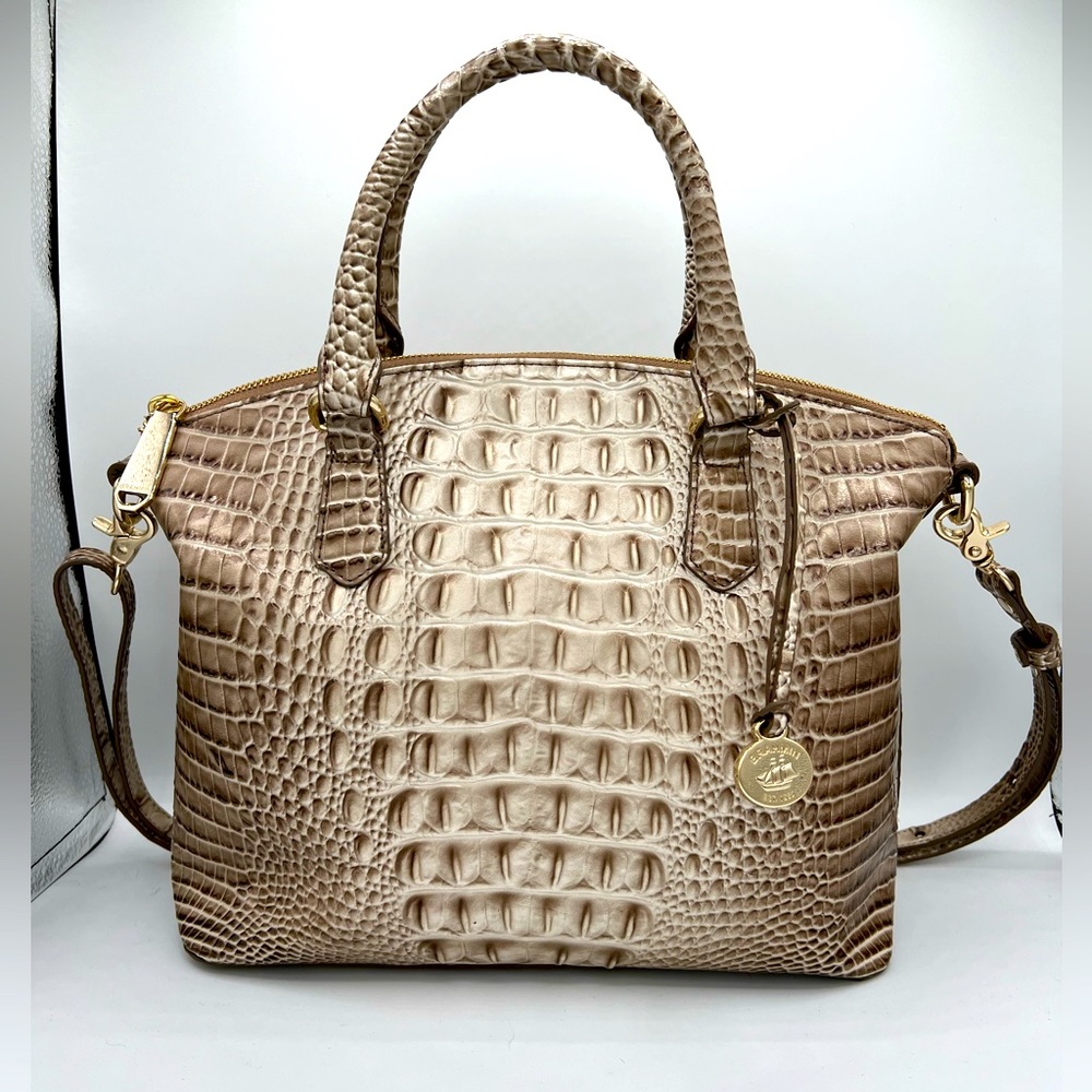 Brahmin Duxbury Satchel - Alabaster Melbourne Handbag - Gem